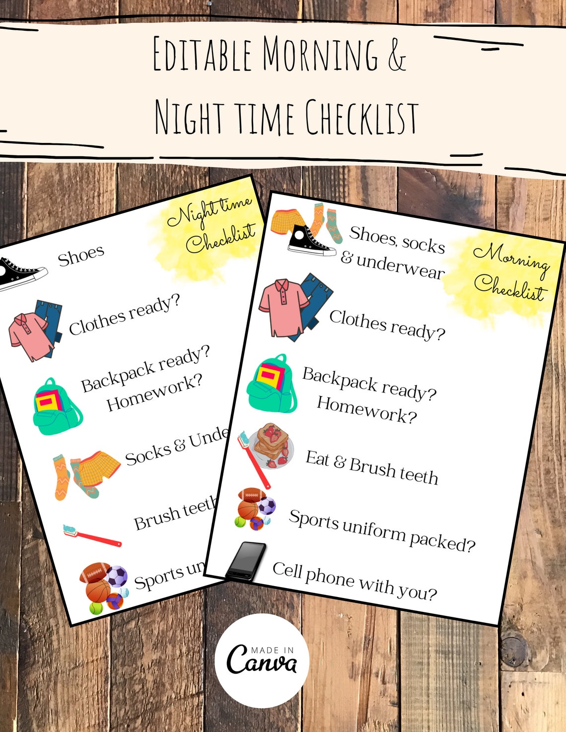 Kids Daily Responsibilities Chart, ADHD Reminder, Printable Daily ...