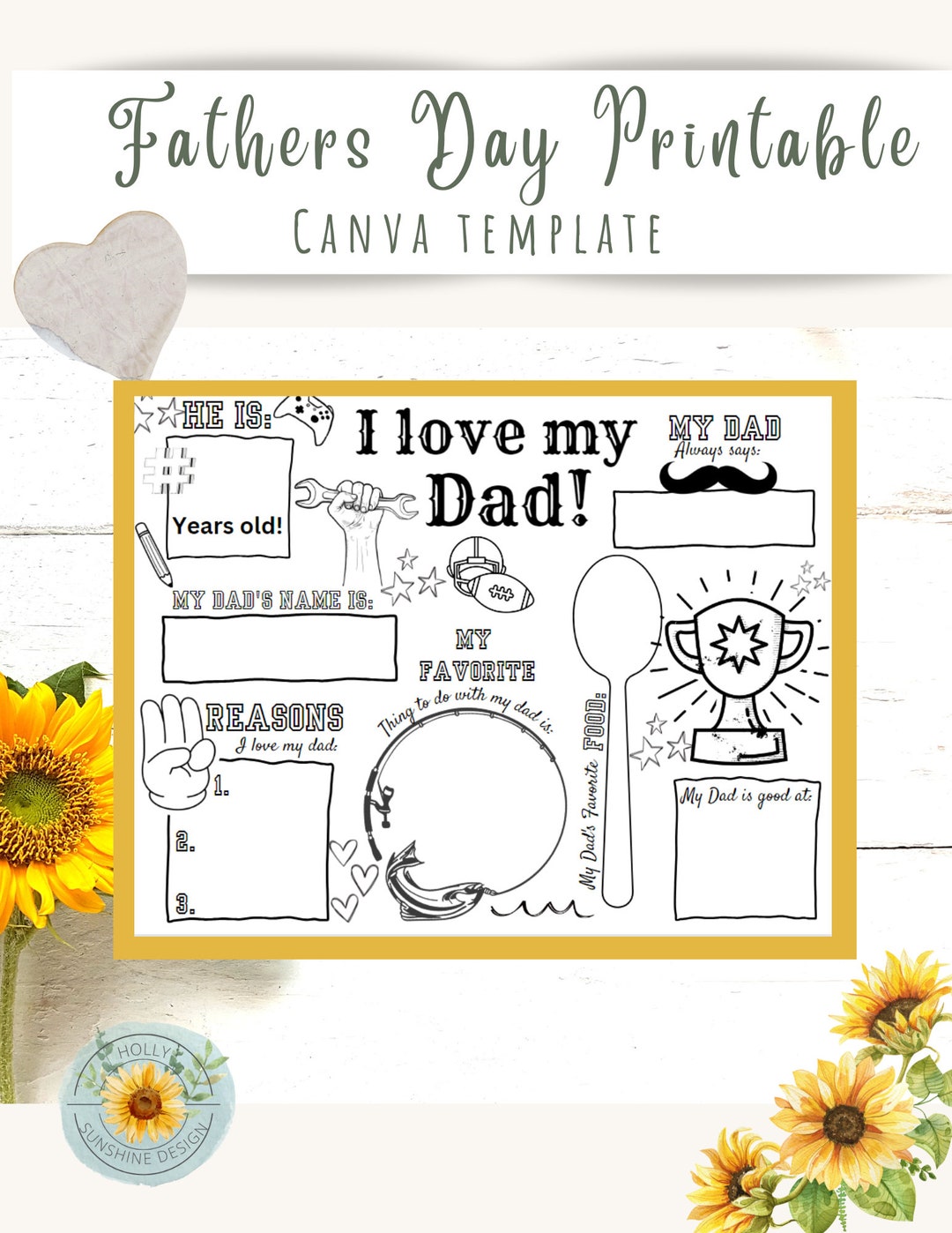 Father's Day Coloring Printable, Father's Day Gifts, Digital Instant ...