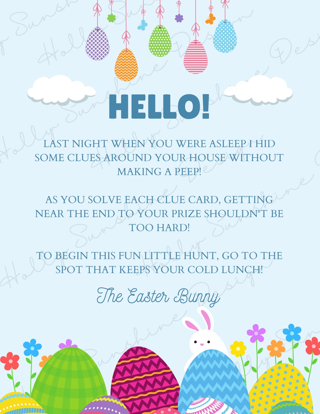 Easter Treasure Hunt, Easter Bunny Letter, Indoor Scavenger Hunt, Game ...