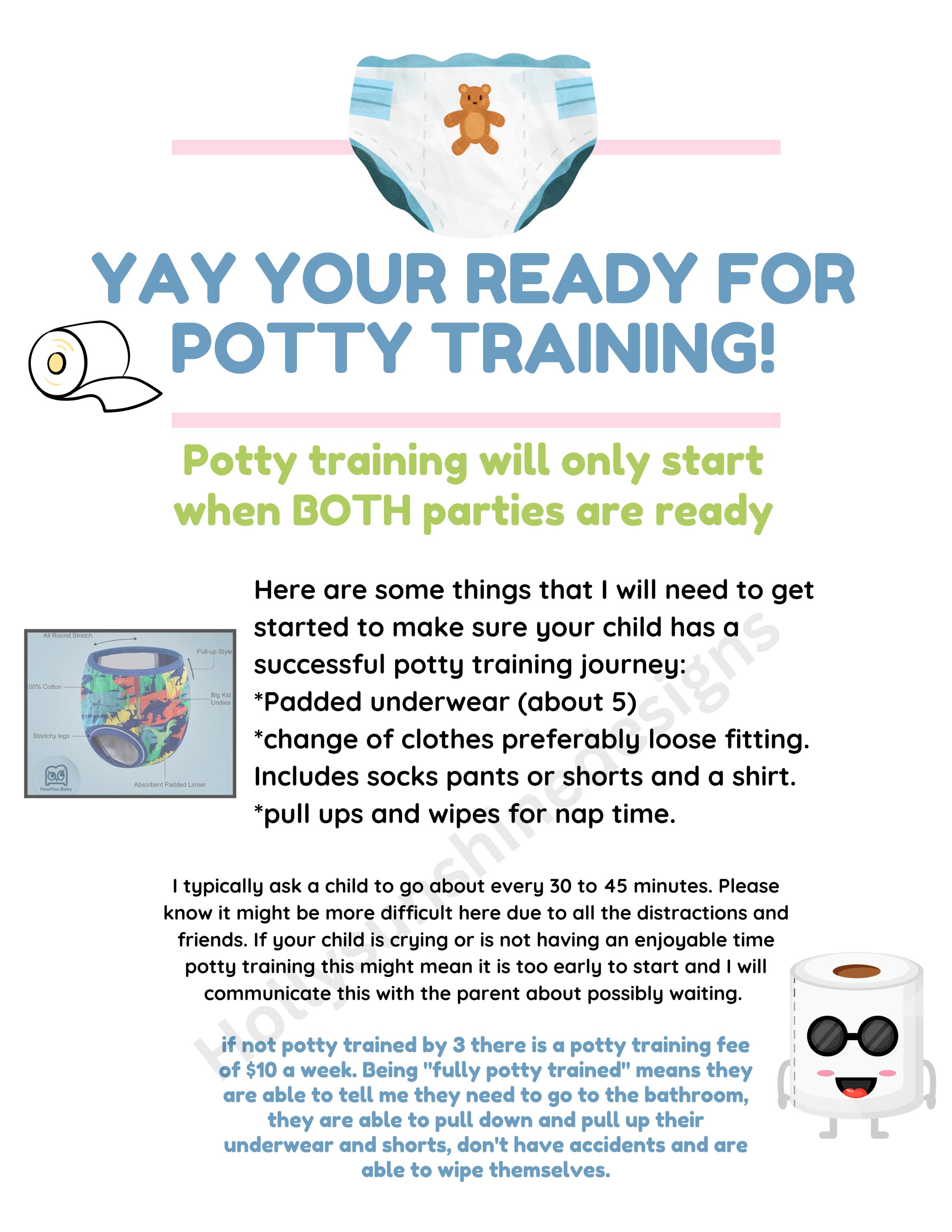 Daycare Potty Training Contract, Behavior Chart (canva Editable ...