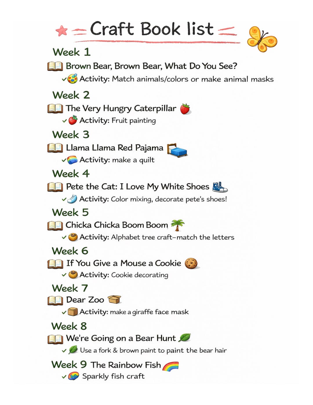 Preschool Summer Activity Kit, Toddler Learning Binder, 9 Wk Craft ...