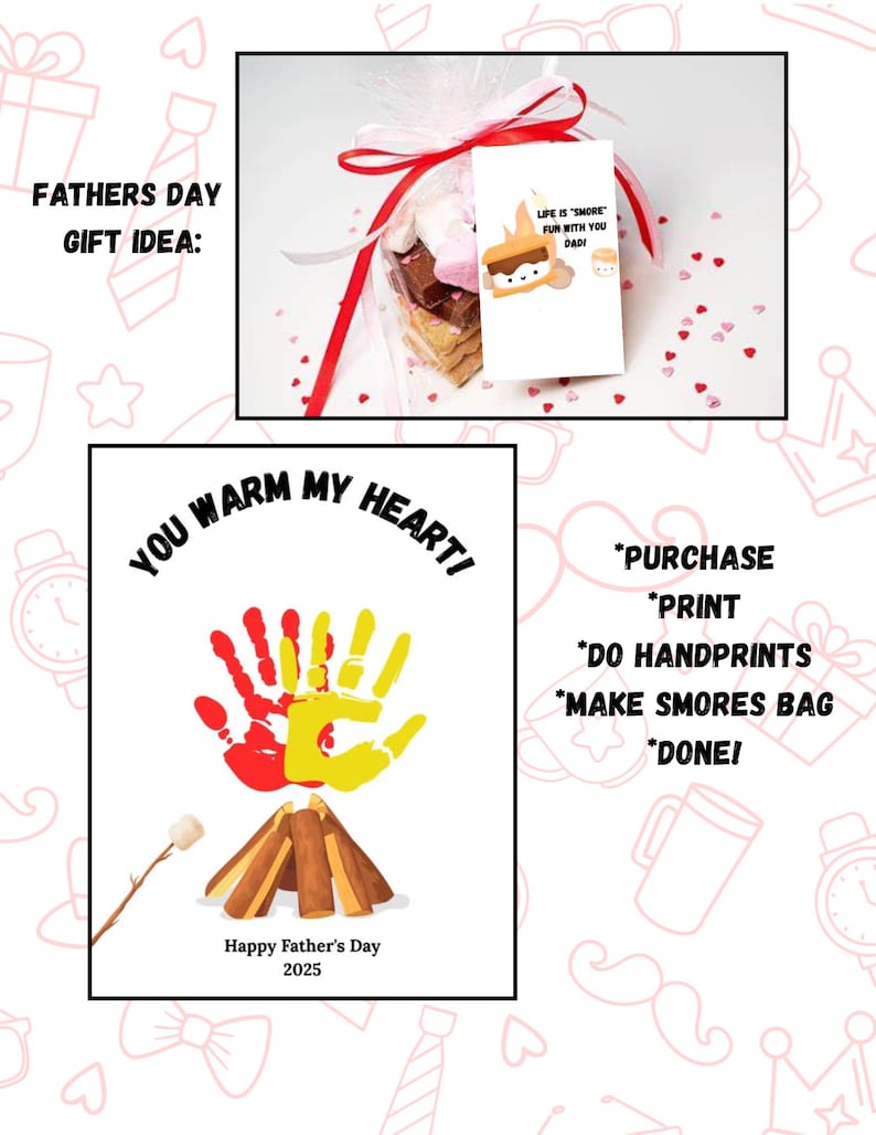 Father's Day Handprint Craft – Printable S'mores Keepsake (digital ...