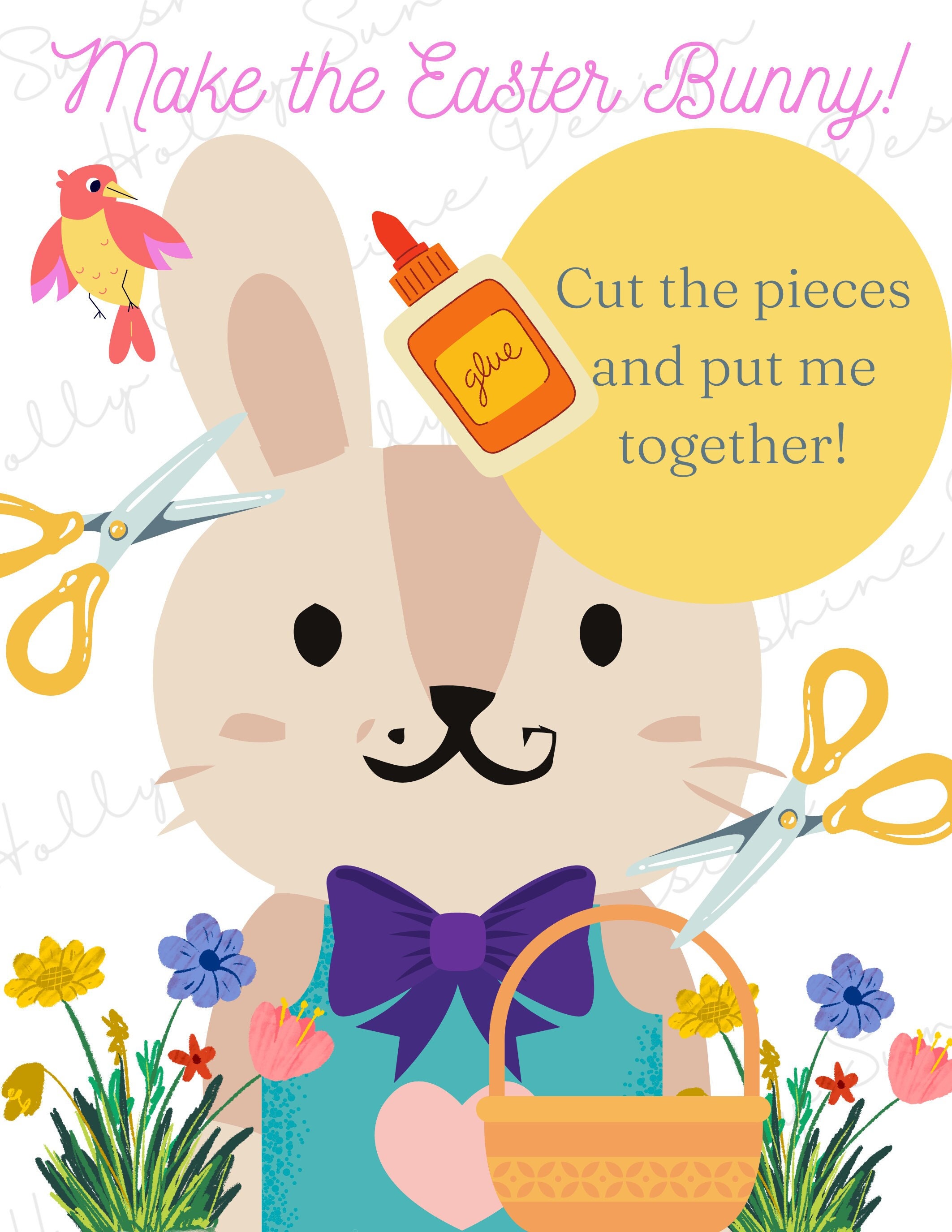 Printable Easter Bunny, You Cut and Put the Easter Bunny Together! Fun ...