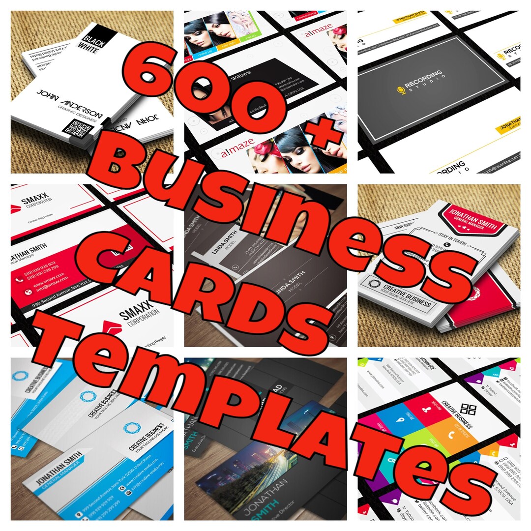 Editable Digital Business Cards-600 Plus Bundle Collection-editable Psd ...