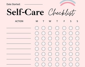 Daily Self Care Checklist PRINTABLE DOWNLOAD Self Love, Self Care ...