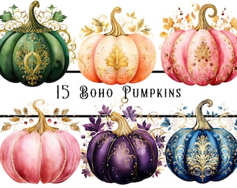 Boho Pumpkins PNG Thanksgiving Instant Digital Download - Etsy