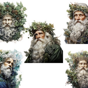 Watercolor Yule Gods Clipart Bundle, Pagan Clipart, Yuletide Images ...