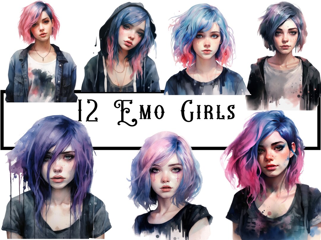 Emo Girls Clipart Goth Girls Clipart Gothic Junk Journal - Etsy