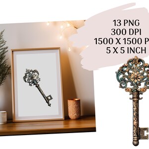 Watercolour Victorian Keys Clipart Victorian Clip Art - Etsy