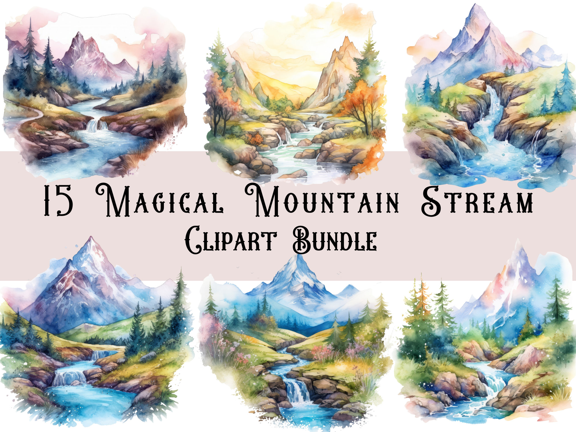Mountain Stream Clipart