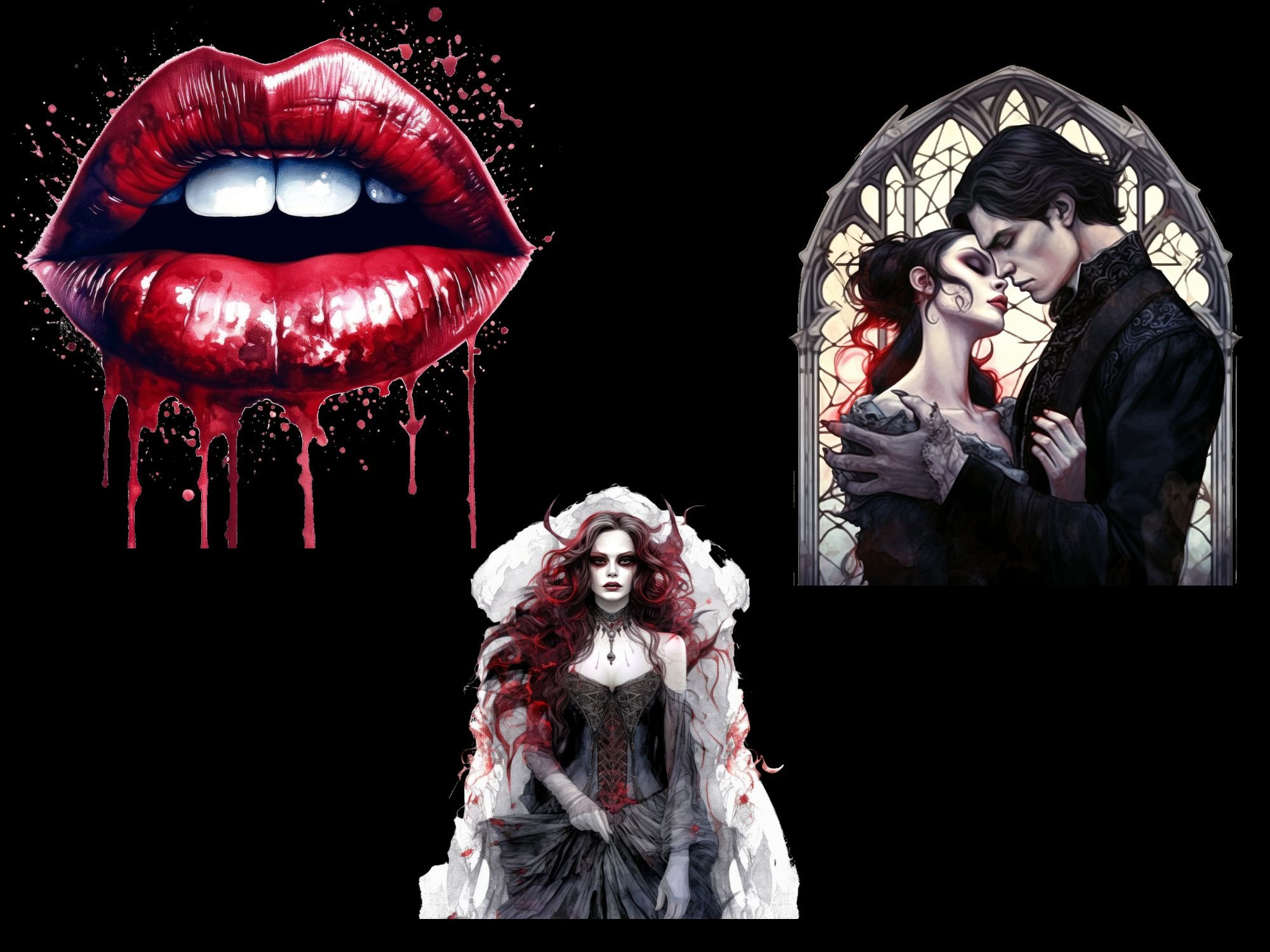 Vampire Watercolour Clipart PNG Gothic Clipart Spooky - Etsy UK