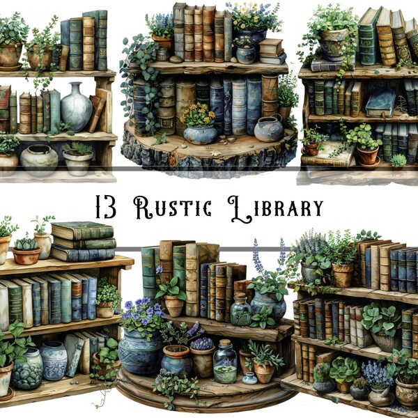 Rustic Books - Etsy