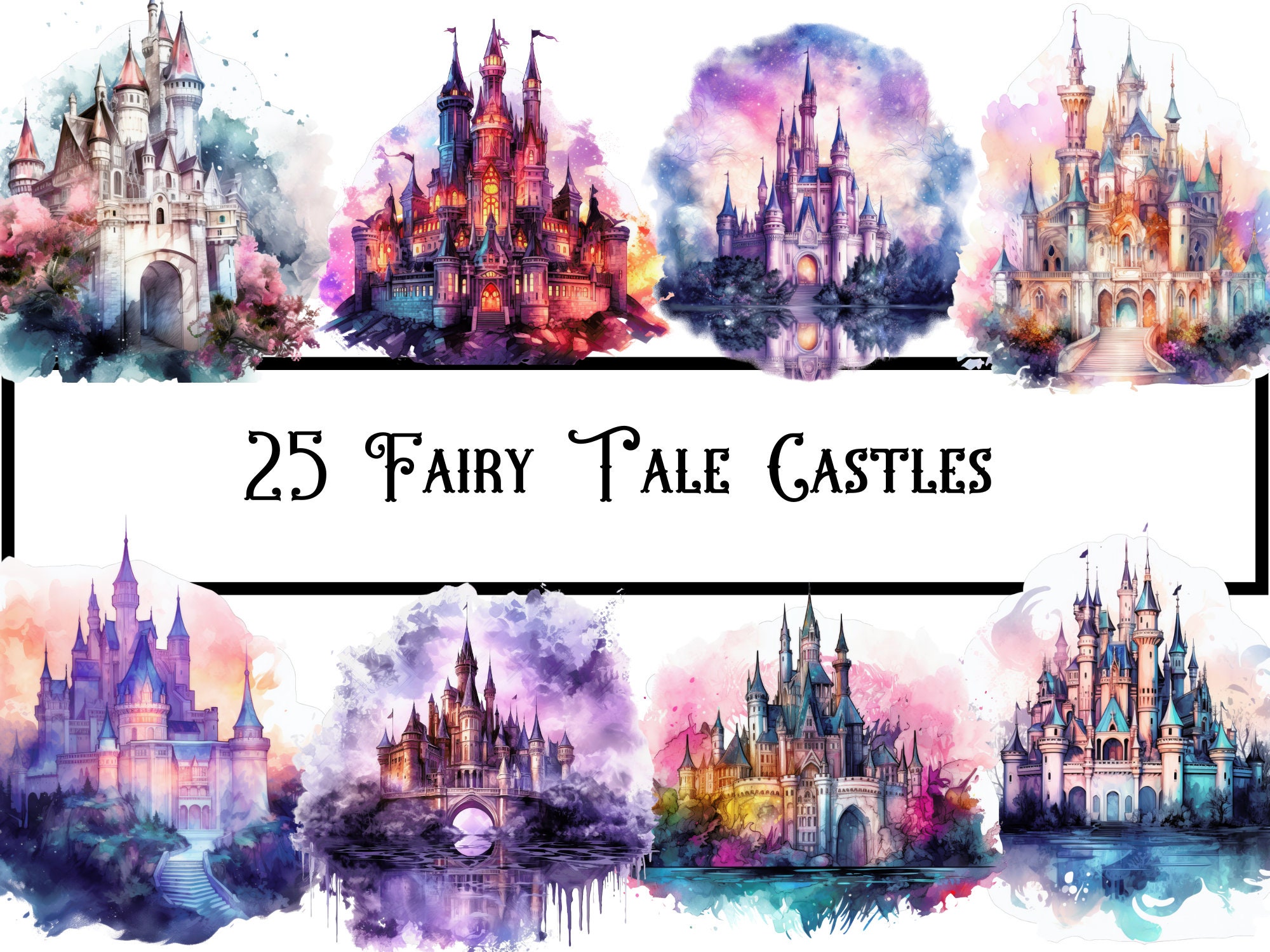 Fairy Tale Castles Clipart, Castle Clipart, Fantasy Clipart, Medieval ...