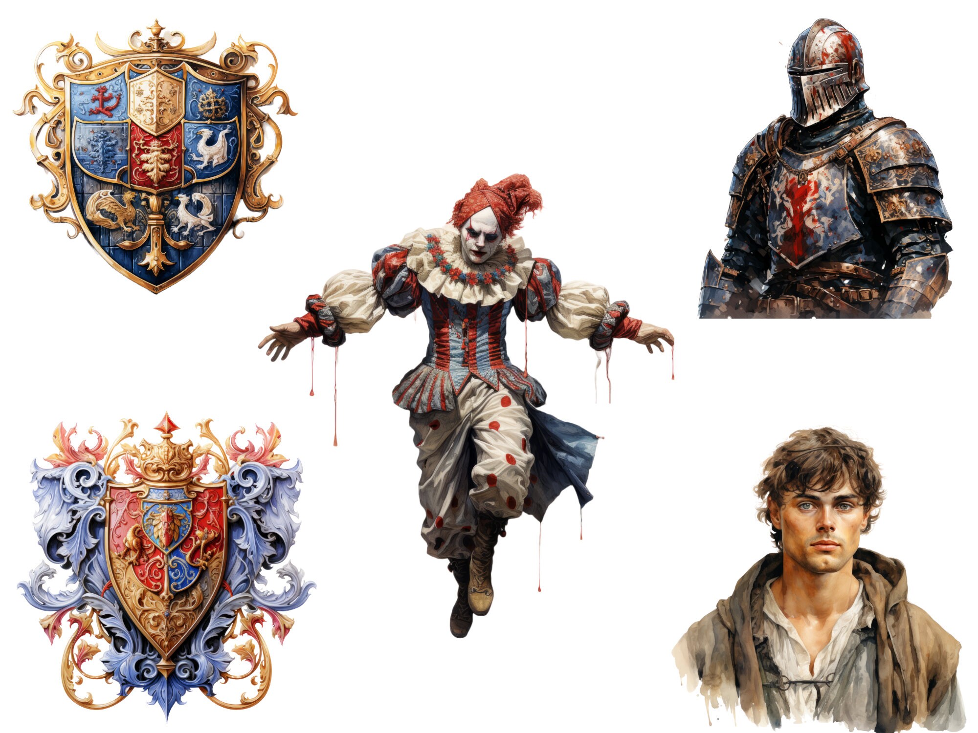 Watercolor Medieval Era Clipart Bundle Medieval Armour - Etsy UK
