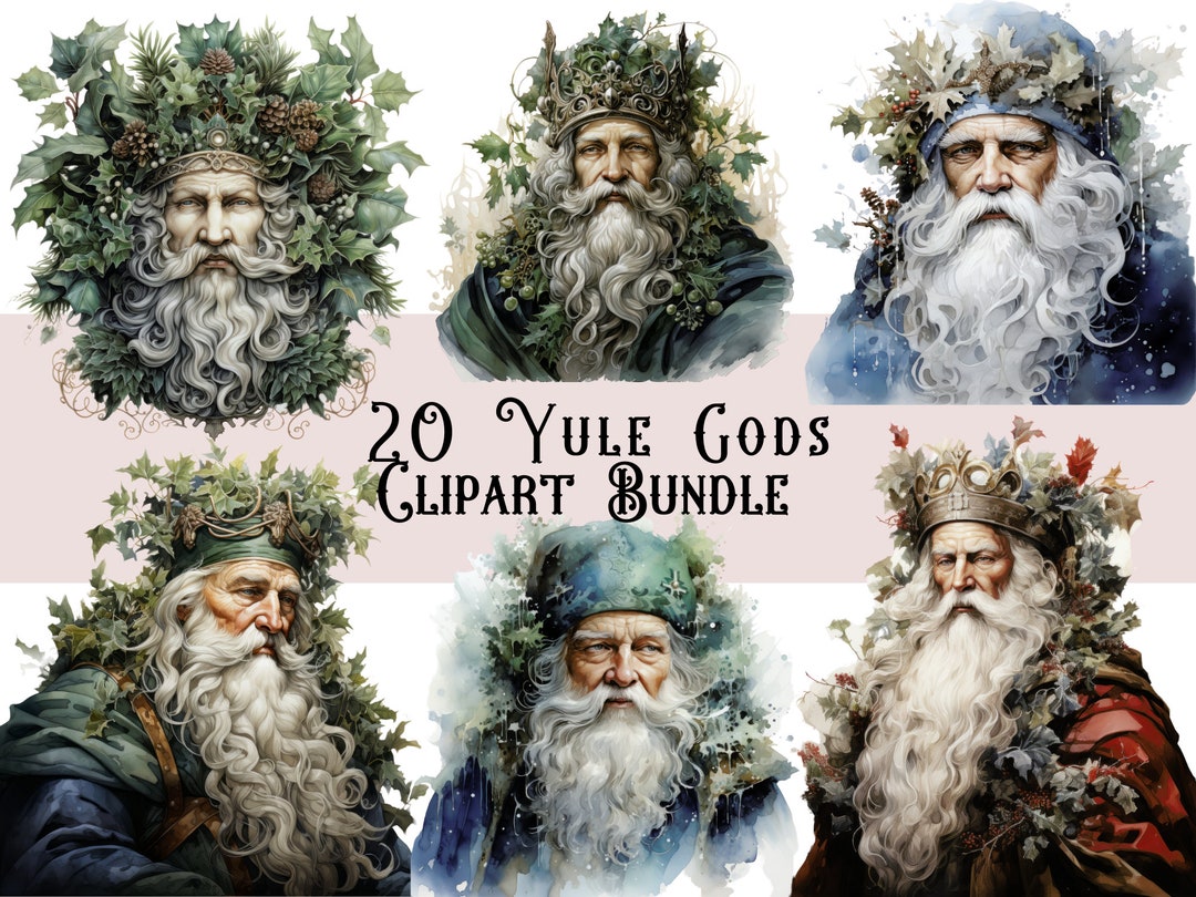 Watercolor Yule Gods Clipart Bundle Pagan Clipart Yuletide - Etsy