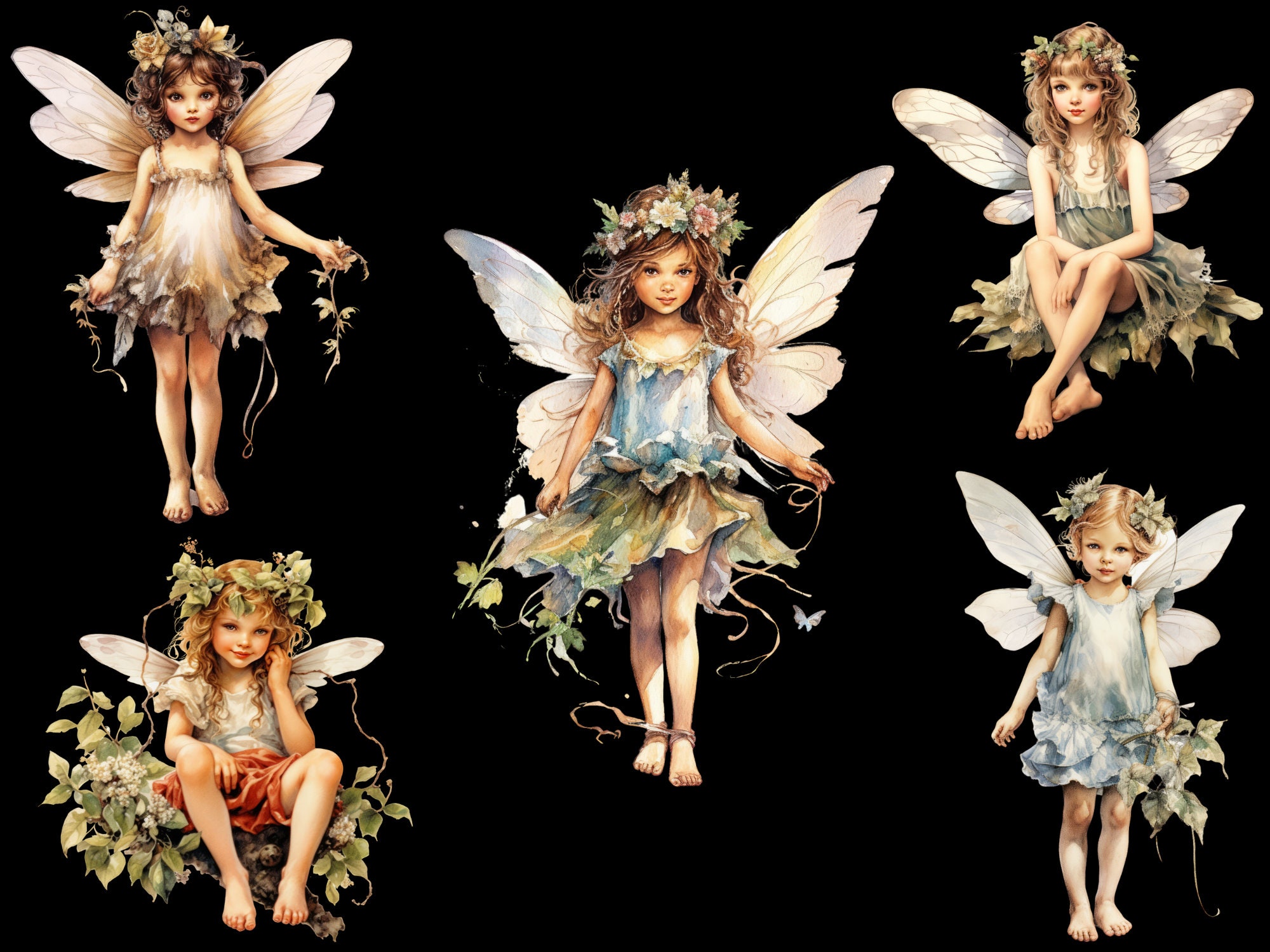 Whimsical Fairy Clipart, Fairy Clipart, Fantasy Clipart, Fairy Tale ...