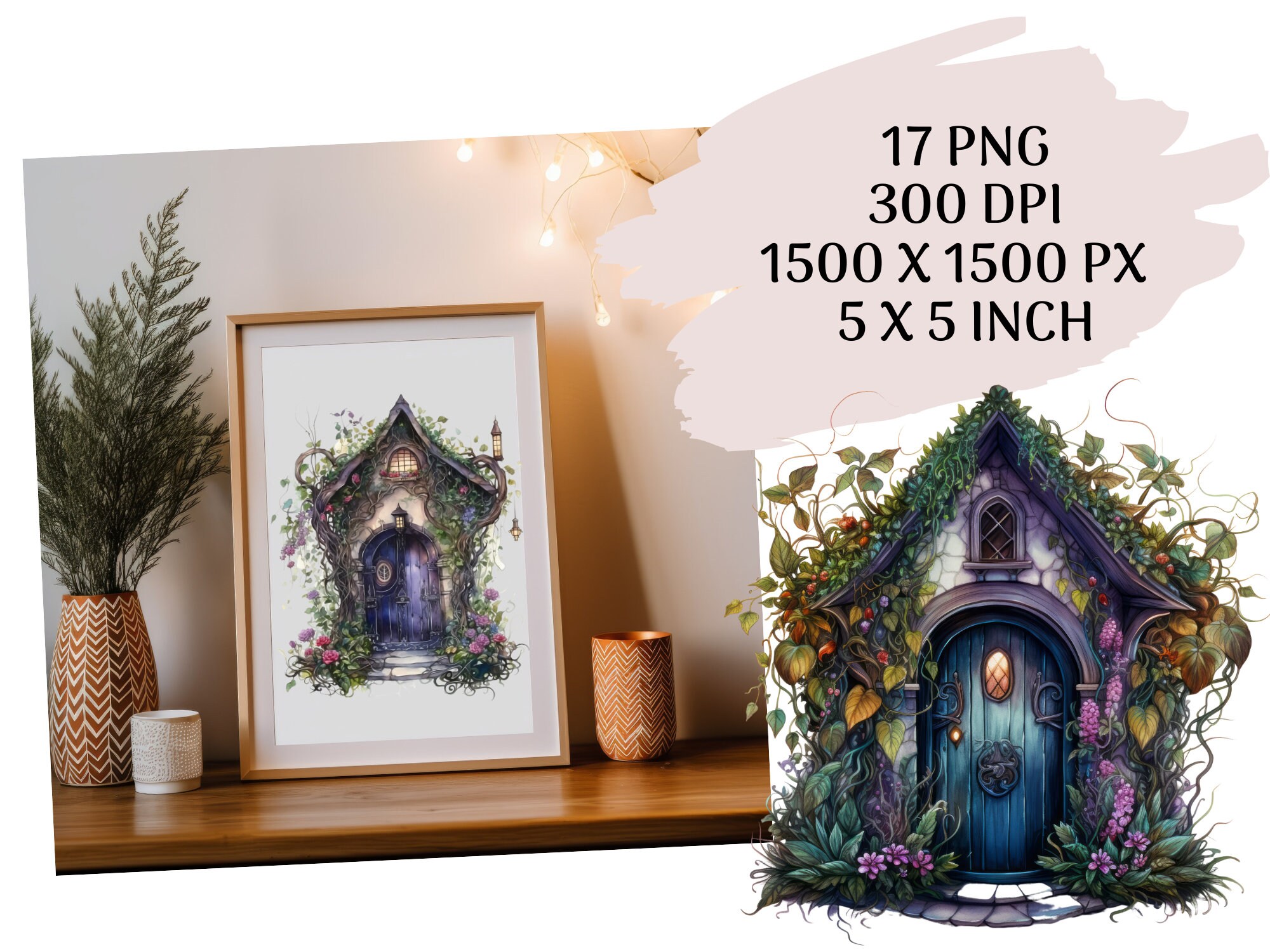 Watercolour Witch Doors Clipart Bundle, Witch Junk Journal, Gothic ...