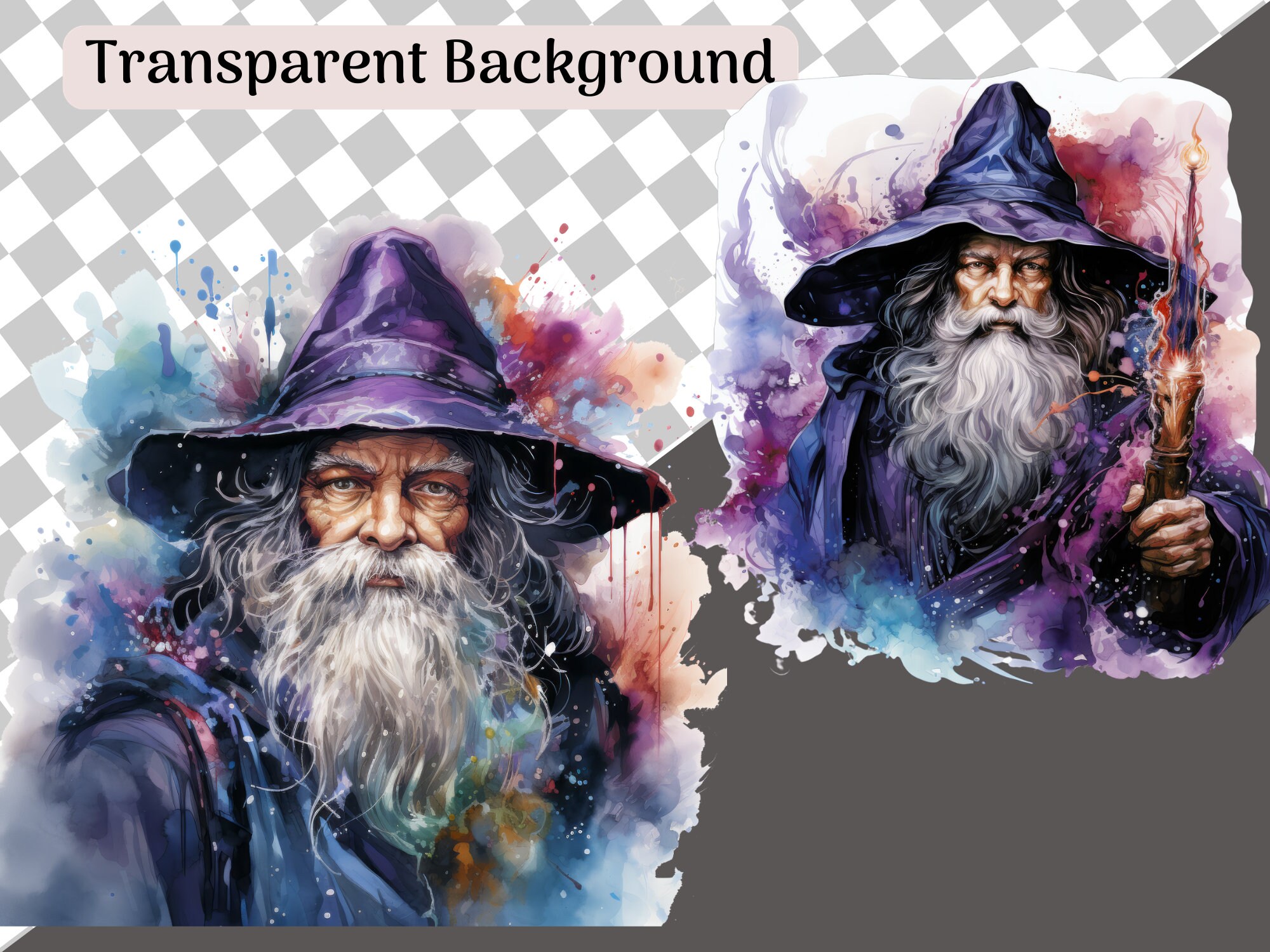 Watercolor Wizards Clipart Bundle, Celestial Clipart, Magical Clipart ...