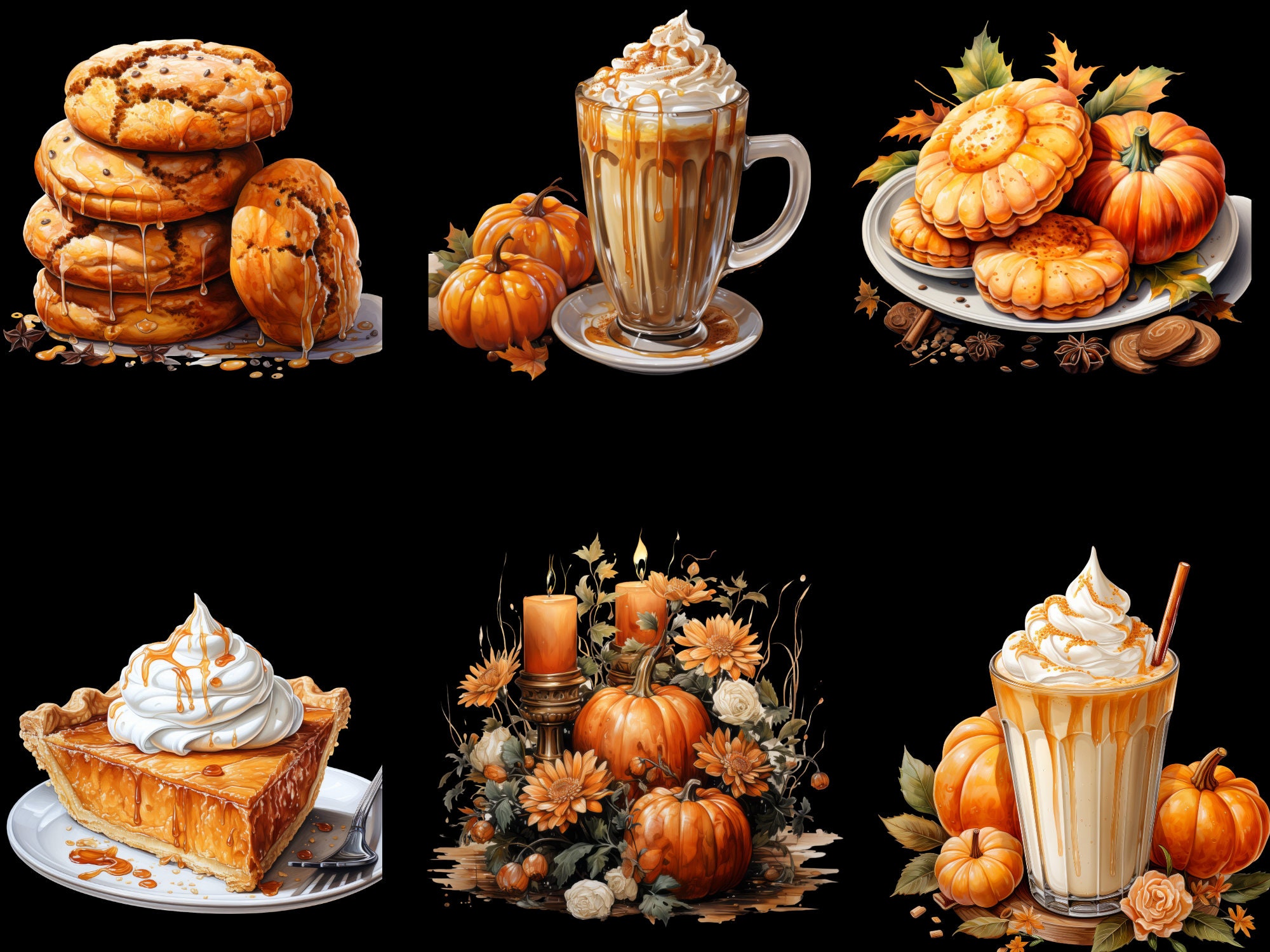 Watercolour Pumpkin Spice Clipart Bundle Pumpkin Spice Latte - Etsy