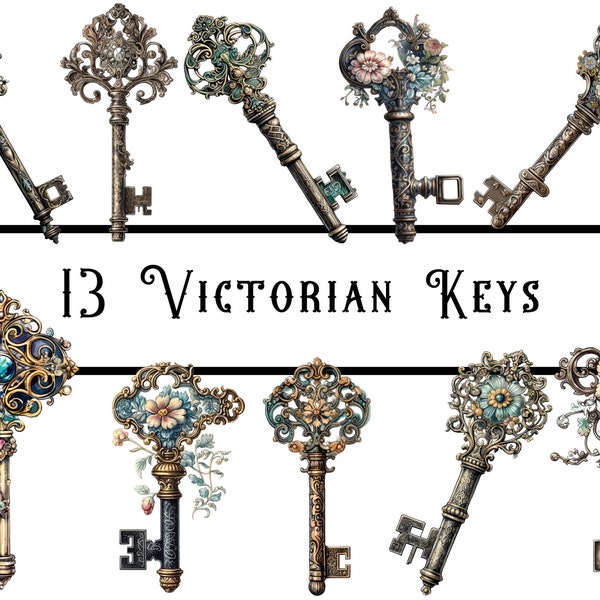 Skeleton Key Clipart - Etsy