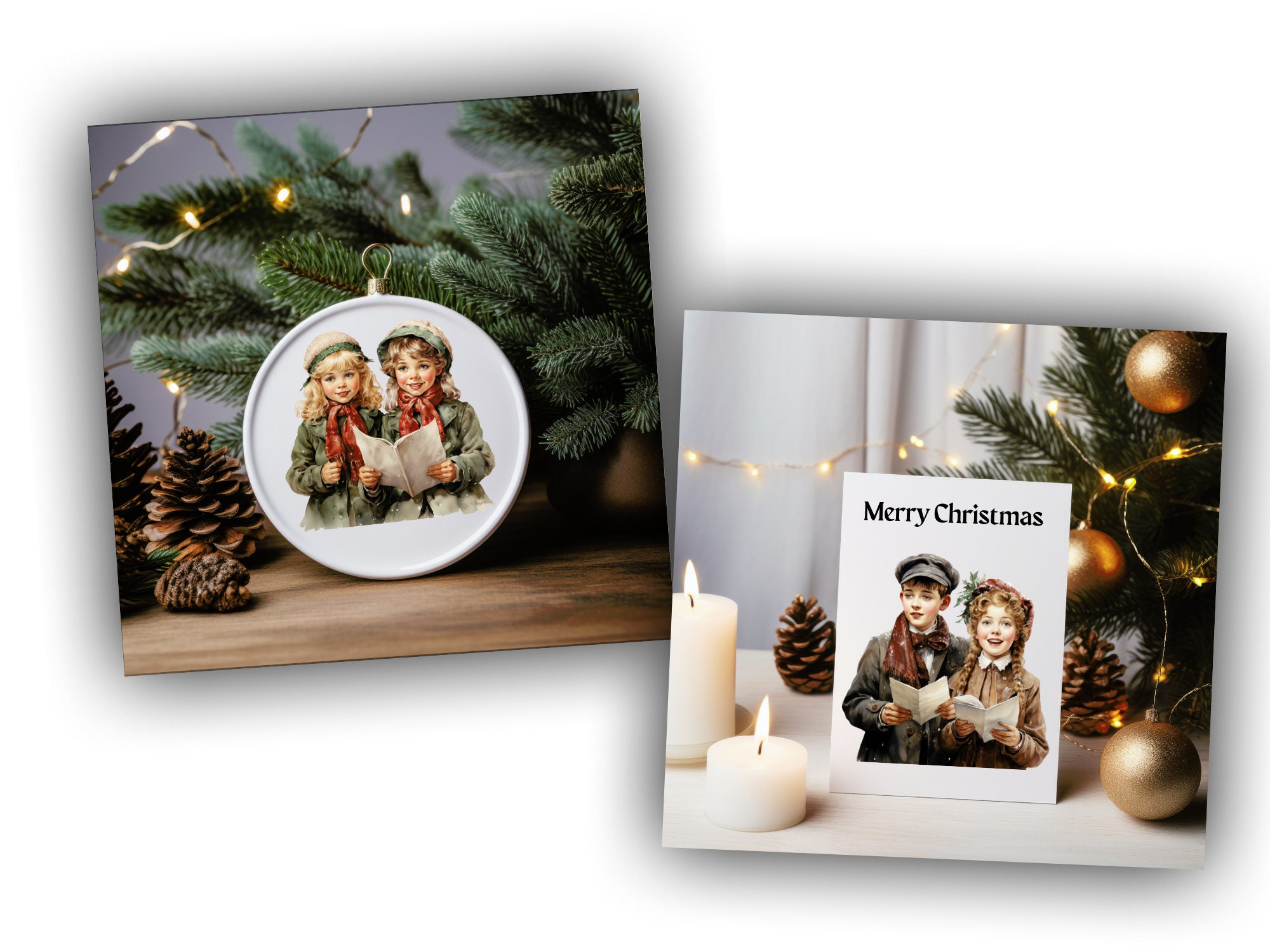 Christmas Carol Singers Clipart Bundle, Watercolor Christmas Clipart ...