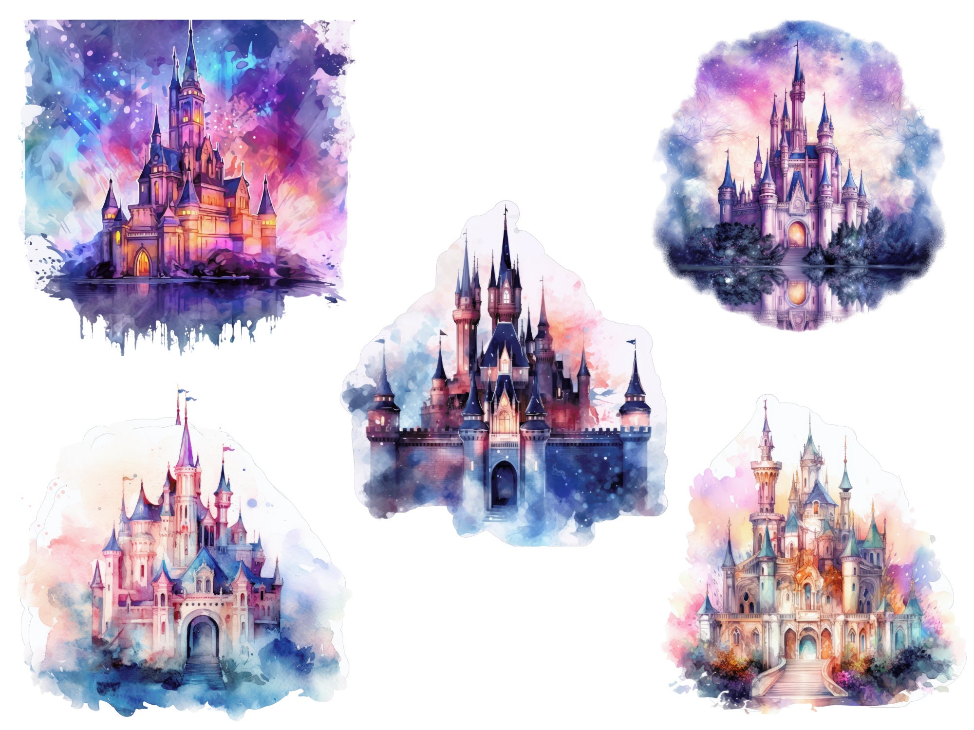 Fairy Tale Castles Clipart, Castle Clipart, Fantasy Clipart, Medieval ...