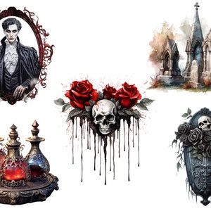 Vampire Watercolour Clipart PNG, Gothic Clipart, Spooky Clipart ...