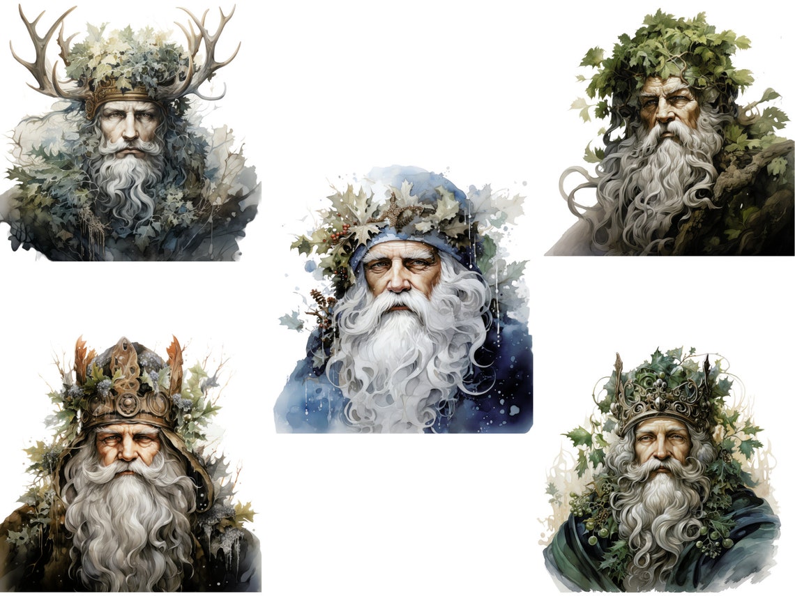 Watercolor Yule Gods Clipart Bundle Pagan Clipart Yuletide - Etsy