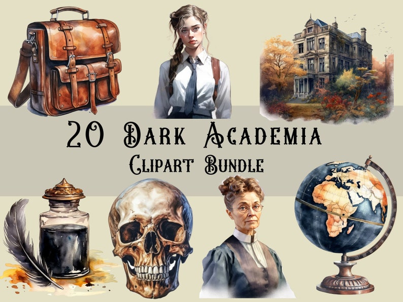 Dark Academia Clip Art Dark Academia Decor Book Clipart - Etsy