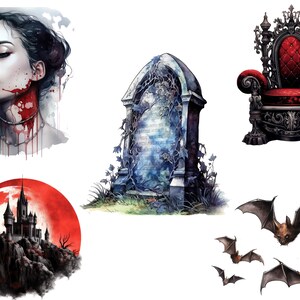 Vampire Watercolour Clipart PNG, Gothic Clipart, Spooky Clipart ...