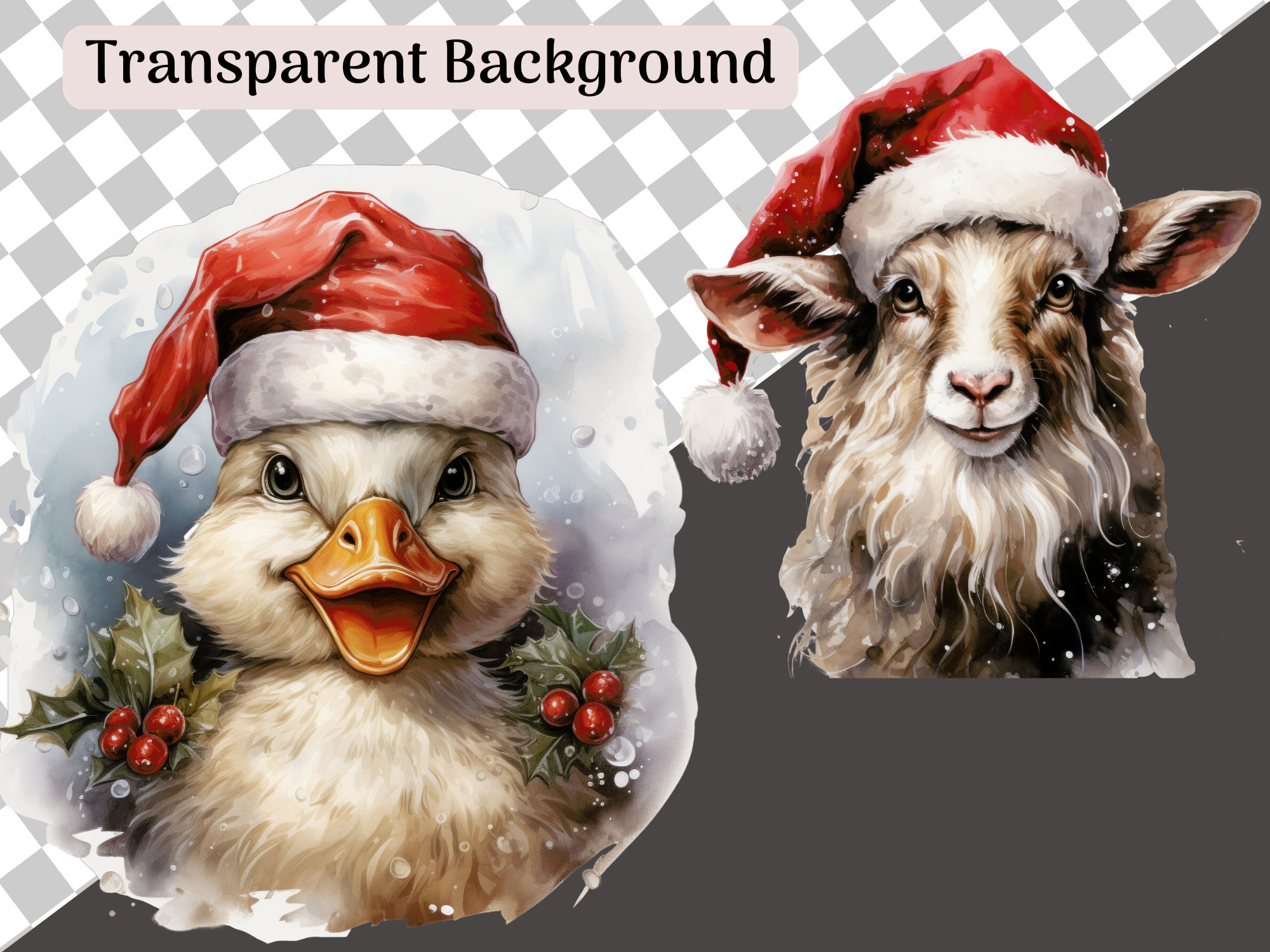 Christmas Farm Animals Clipart, Christmas Animal Images, Farm Animal ...