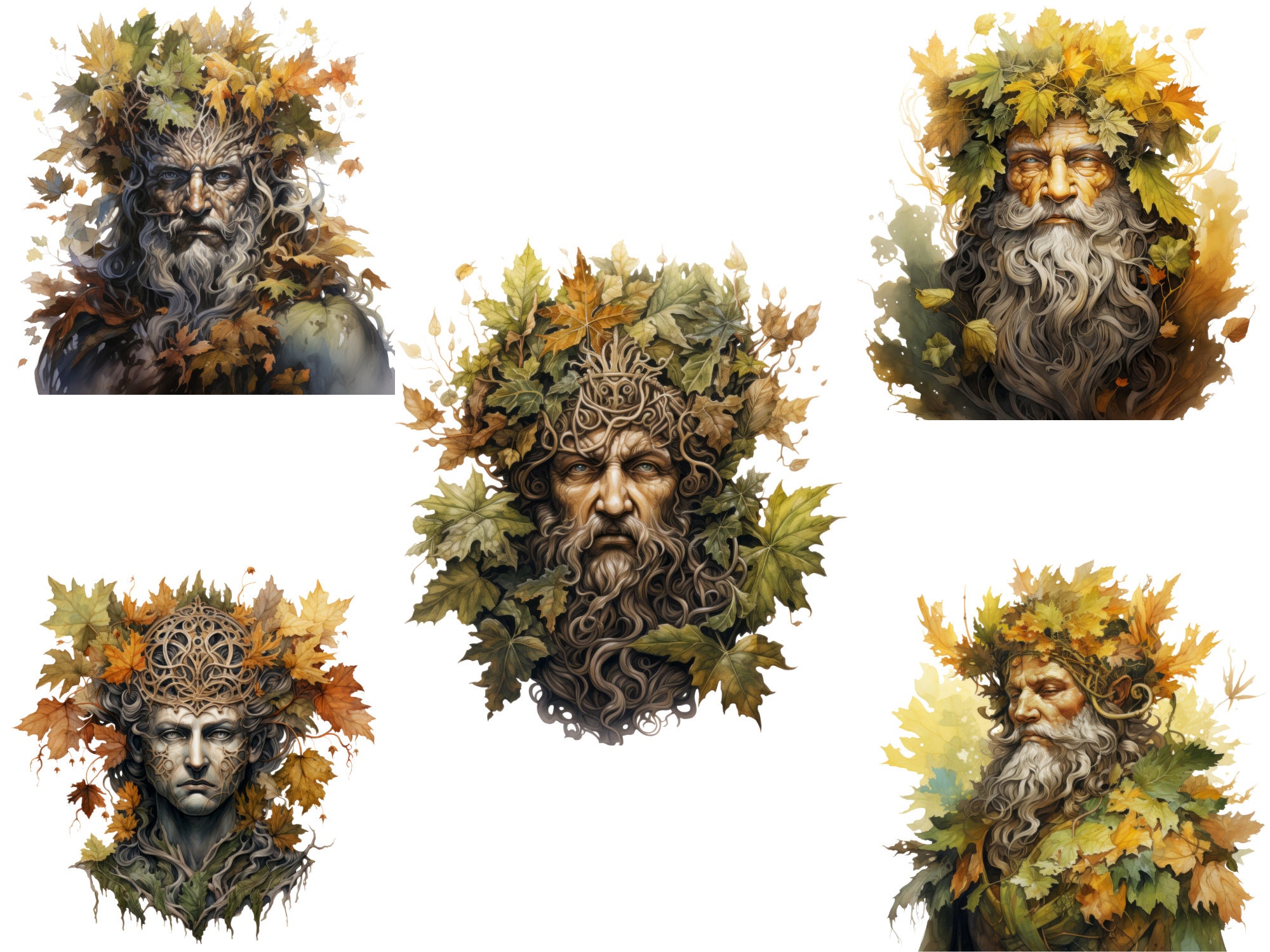 Watercolour Mabon Clipart Bundle, Pagan Clipart, Autumn Fall Clipart ...