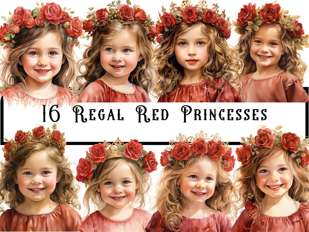 Imágenes Prediseñadas de princesa roja de acuarela, imágenes ...