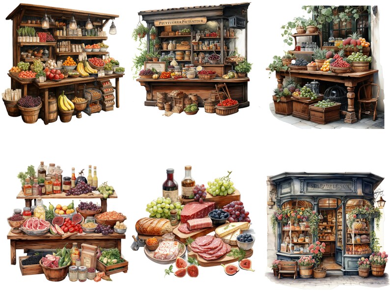 Watercolour Deli Clipart Bundle Deli Food Clipart - Etsy