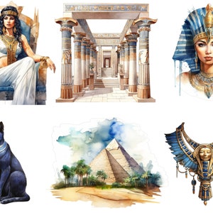 Watercolour Egyptian Queen Clipart, Ancient Egypt Clipart, Egyptian ...
