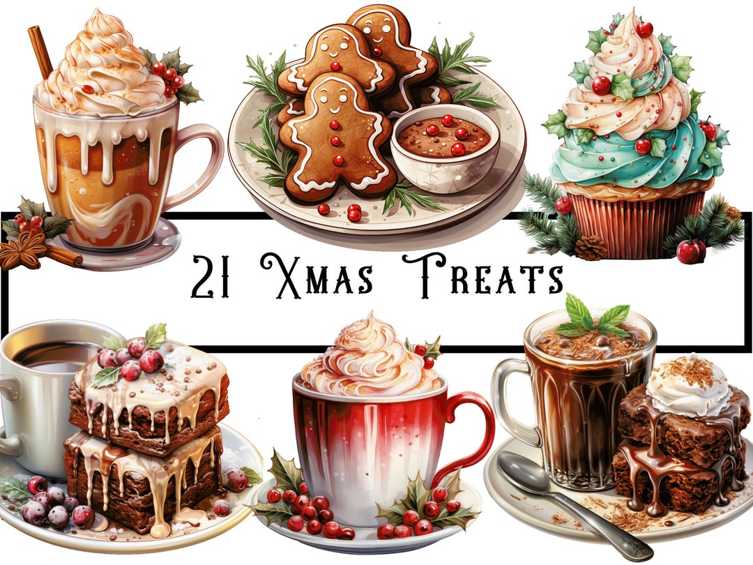 Watercolor Christmas Treats Clipart Bundle Christmas Clipart - Etsy