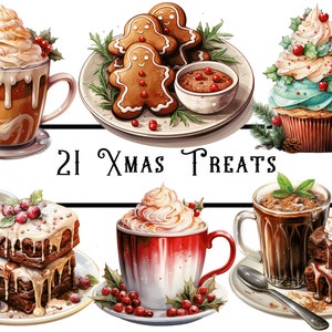Watercolor Christmas Treats Clipart Bundle Christmas Clipart - Etsy