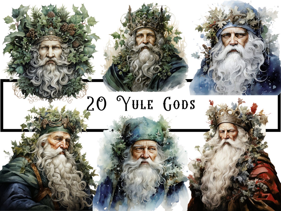 Watercolor Yule Gods Clipart Bundle, Pagan Clipart, Yuletide Images ...