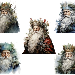 Watercolor Yule Gods Clipart Bundle, Pagan Clipart, Yuletide Images ...