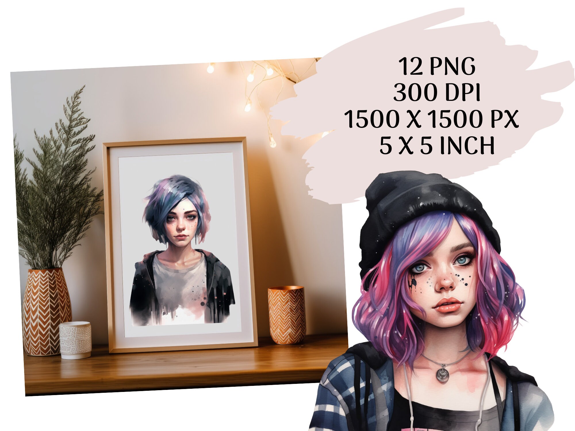 Emo Girls Clipart Goth Girls Clipart Gothic Junk Journal - Etsy