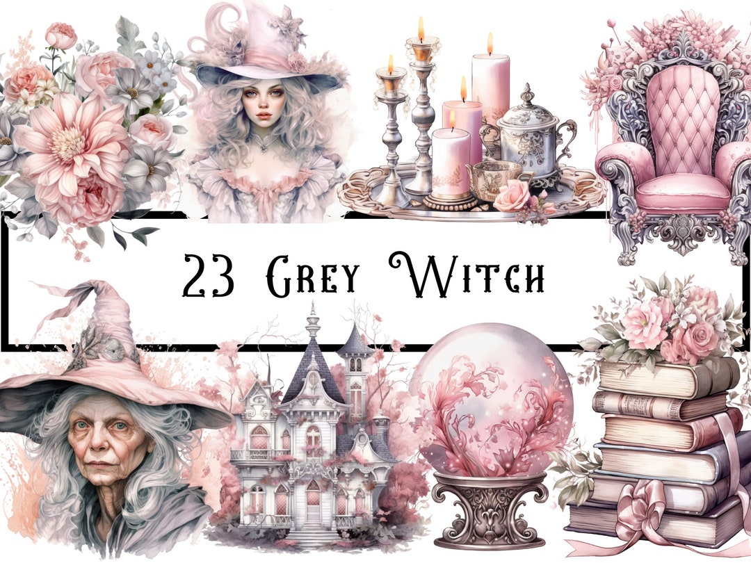Grey Witch Clipart, Witch Clip Art PNG, Fantasy Magic Clip Art ...