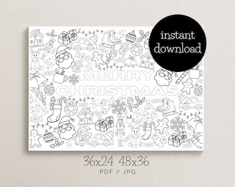 Christmas Giant Coloring Page | Giant Coloring Poster | Large Coloring ...