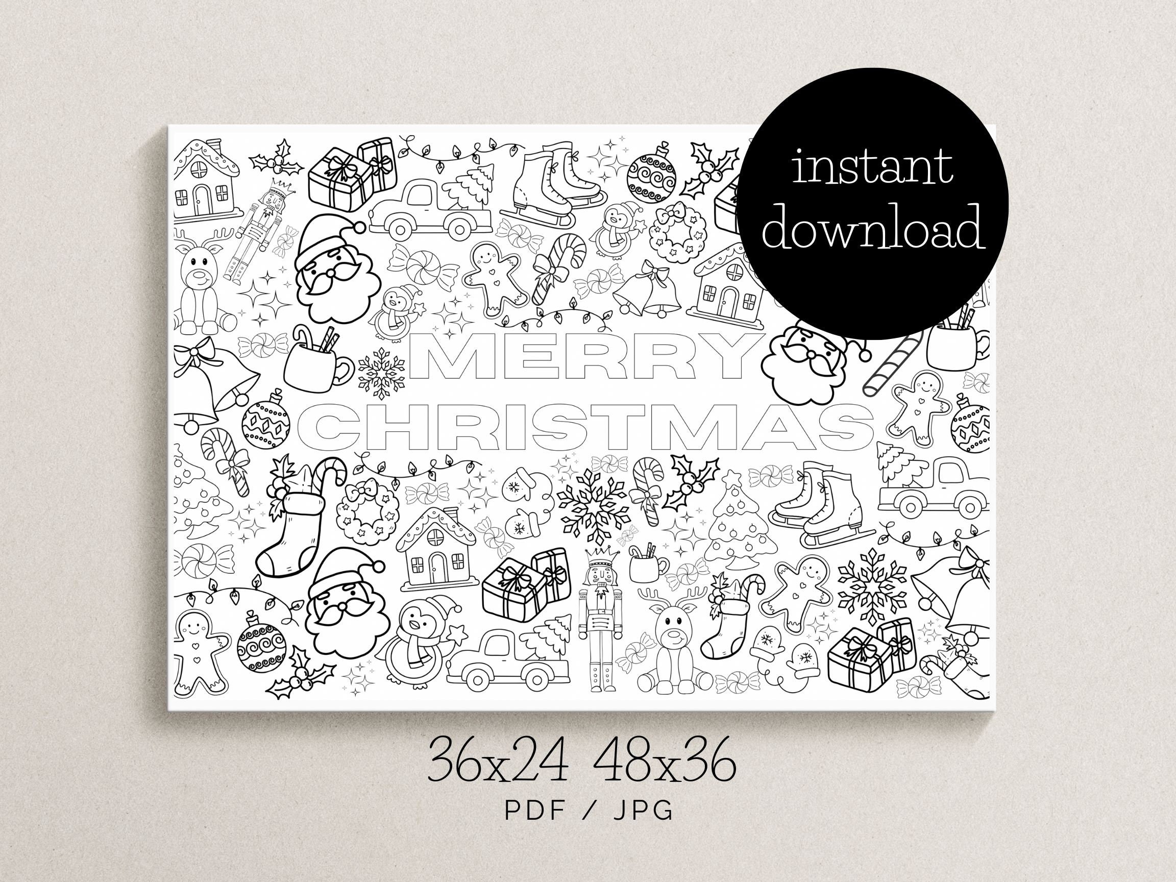 Giant Christmas Coloring Poster - Etsy
