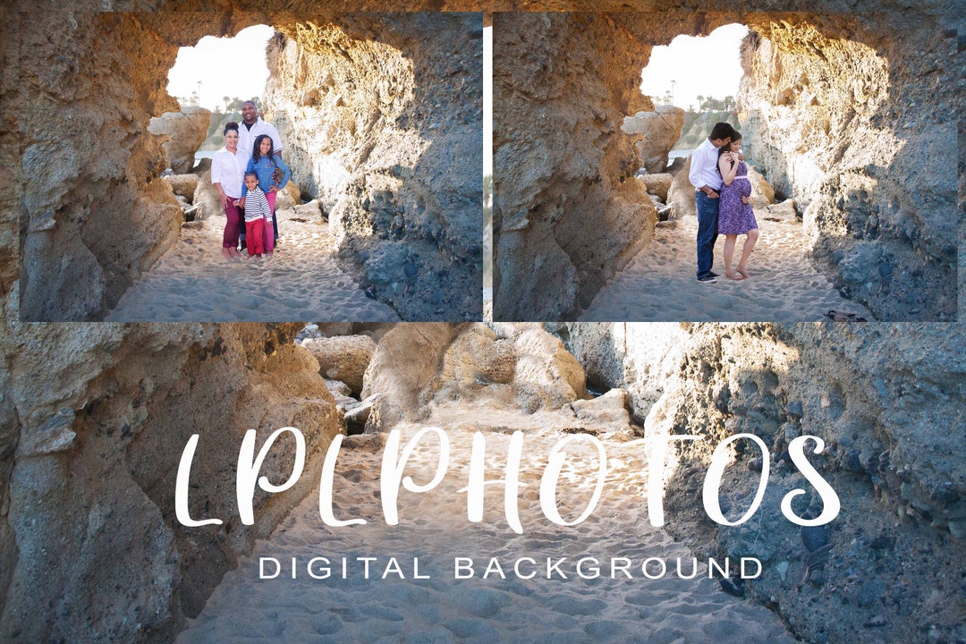 Beach Rock Arc / Cave Digital Background - Etsy