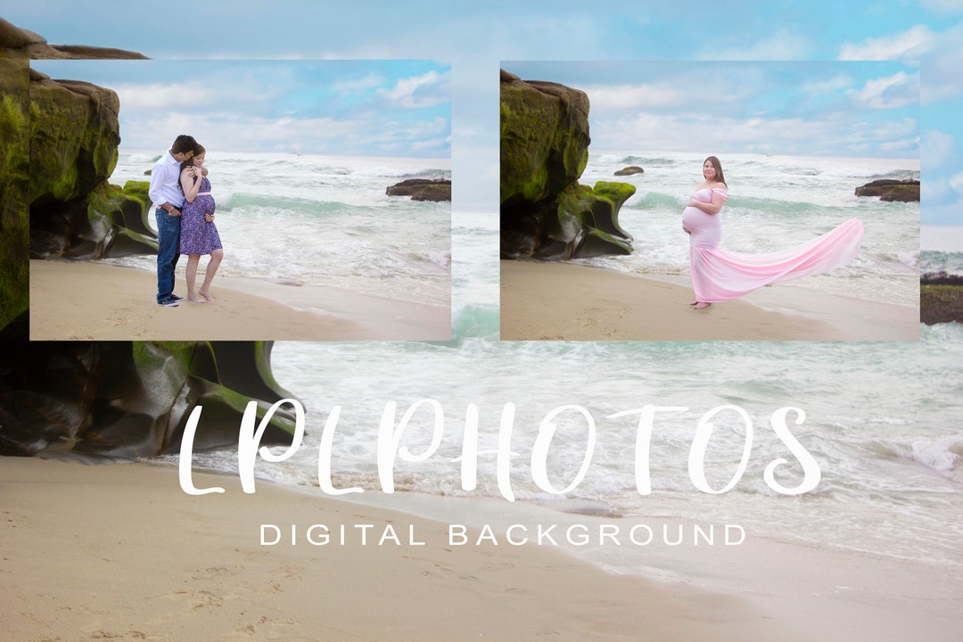 Beach Digital Background, Blue Sky and Waves - Etsy