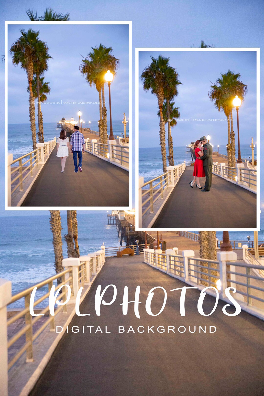 Beach Pier Digital Background - Etsy