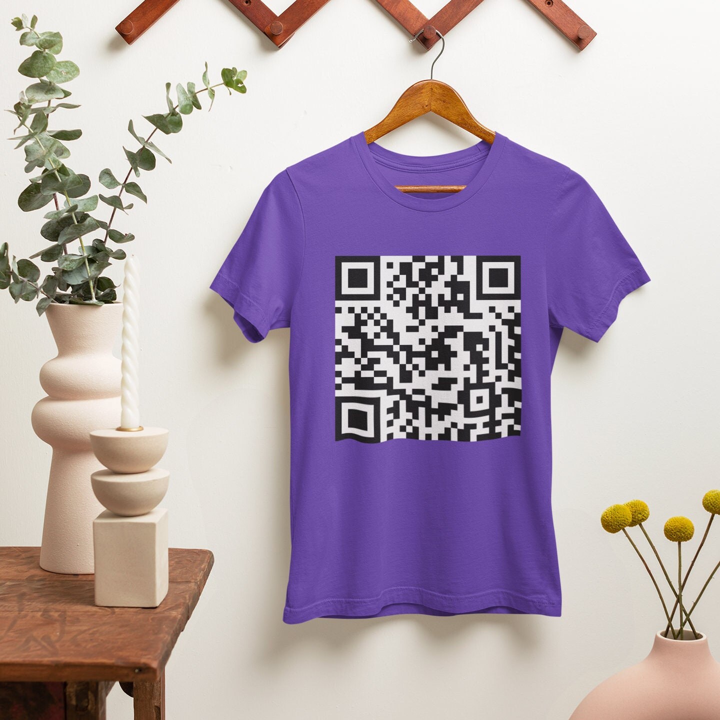 Custom QR Code Shirts, Make It Go to Any Web Address or Link, Scannable ...