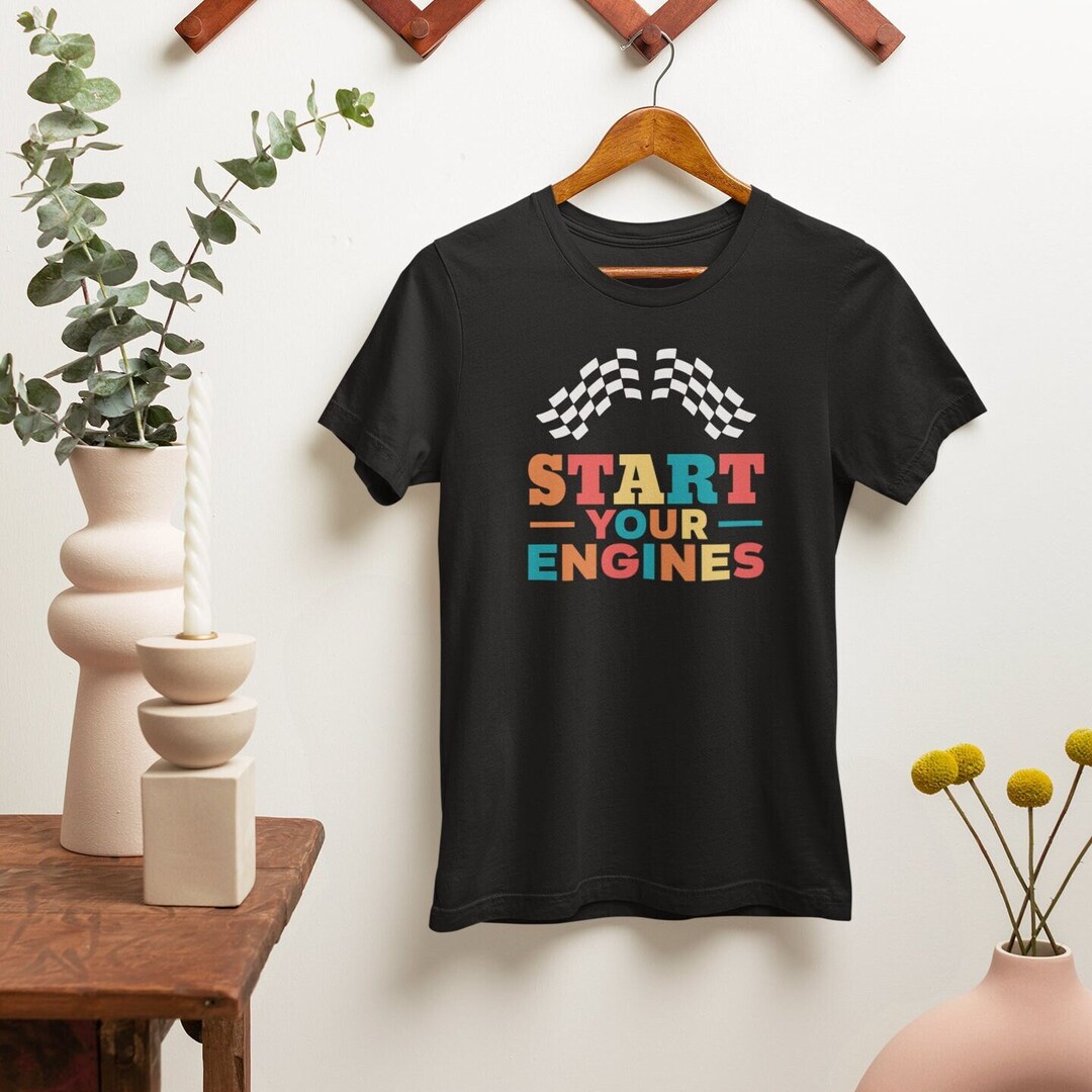 Checkered Flag Shirt, Race Life Motor Racing Sports Shirt, Start Your ...