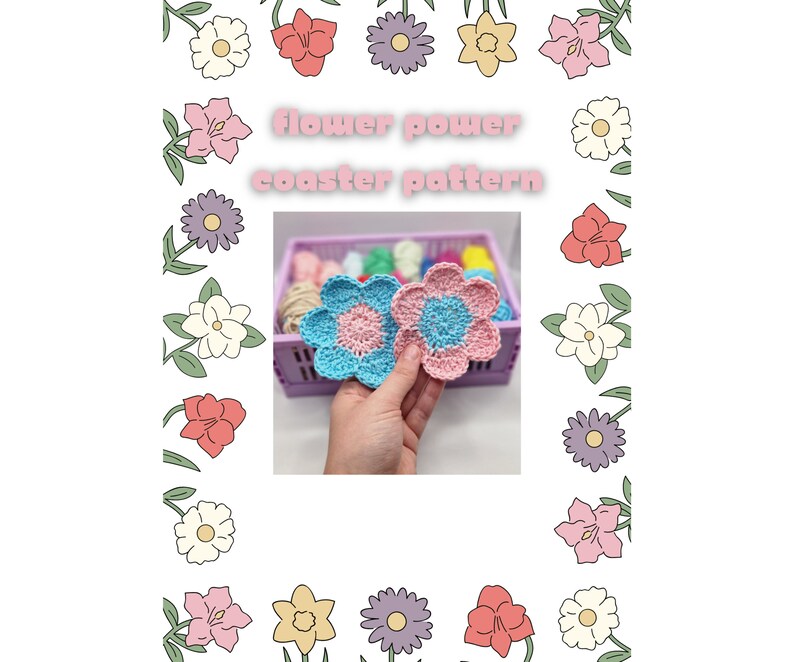 Flower Power Crochet Coaster Pattern PDF. Crochet Home Decor Pattern - Etsy