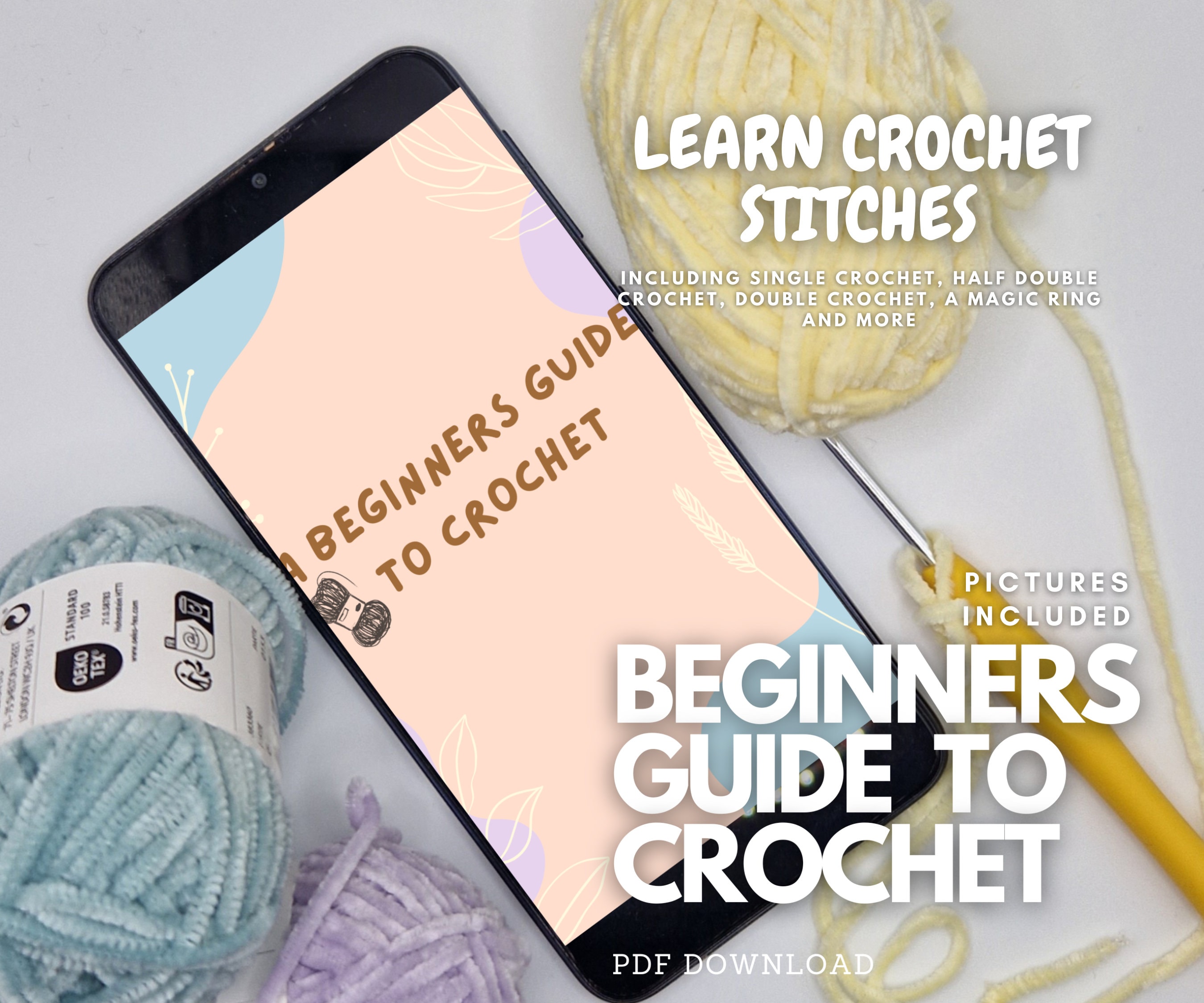 How to Crochet Beginner Guide - DIY Crochet - Instant Download. Basic ...